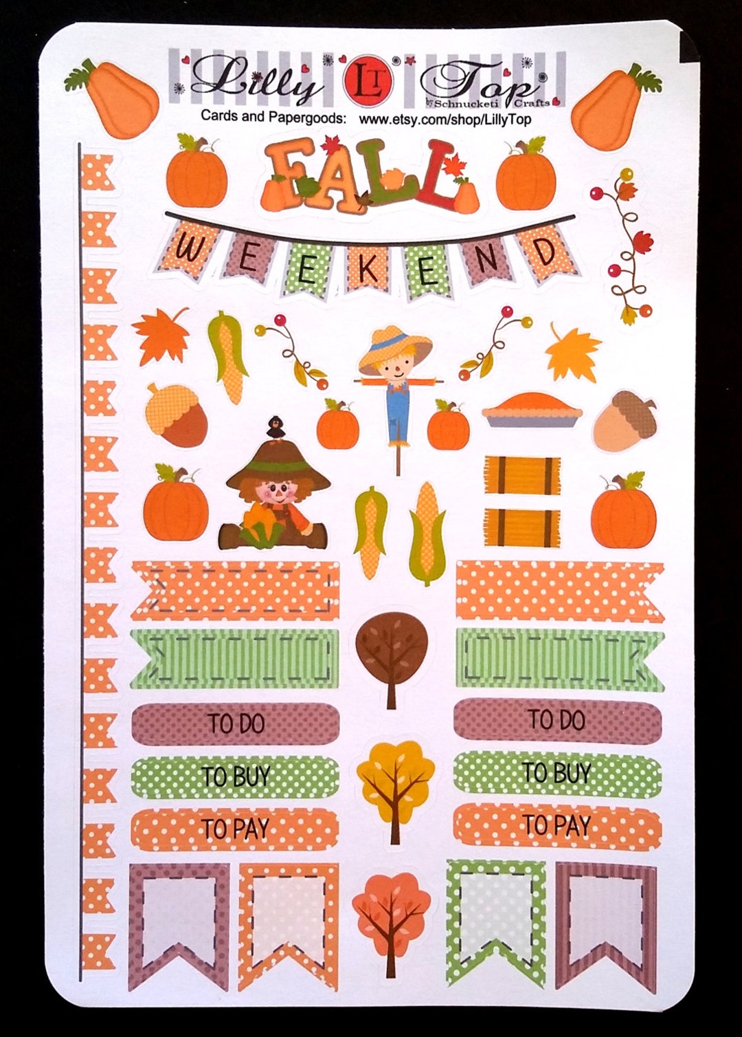 Fall Planner Stickers, Fits All Common Planners, Kiss Cut, Organizing ...