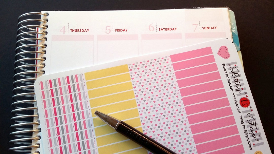 February, Valentines Day, Headers, Note Section, Planner Stickers, Fits ...