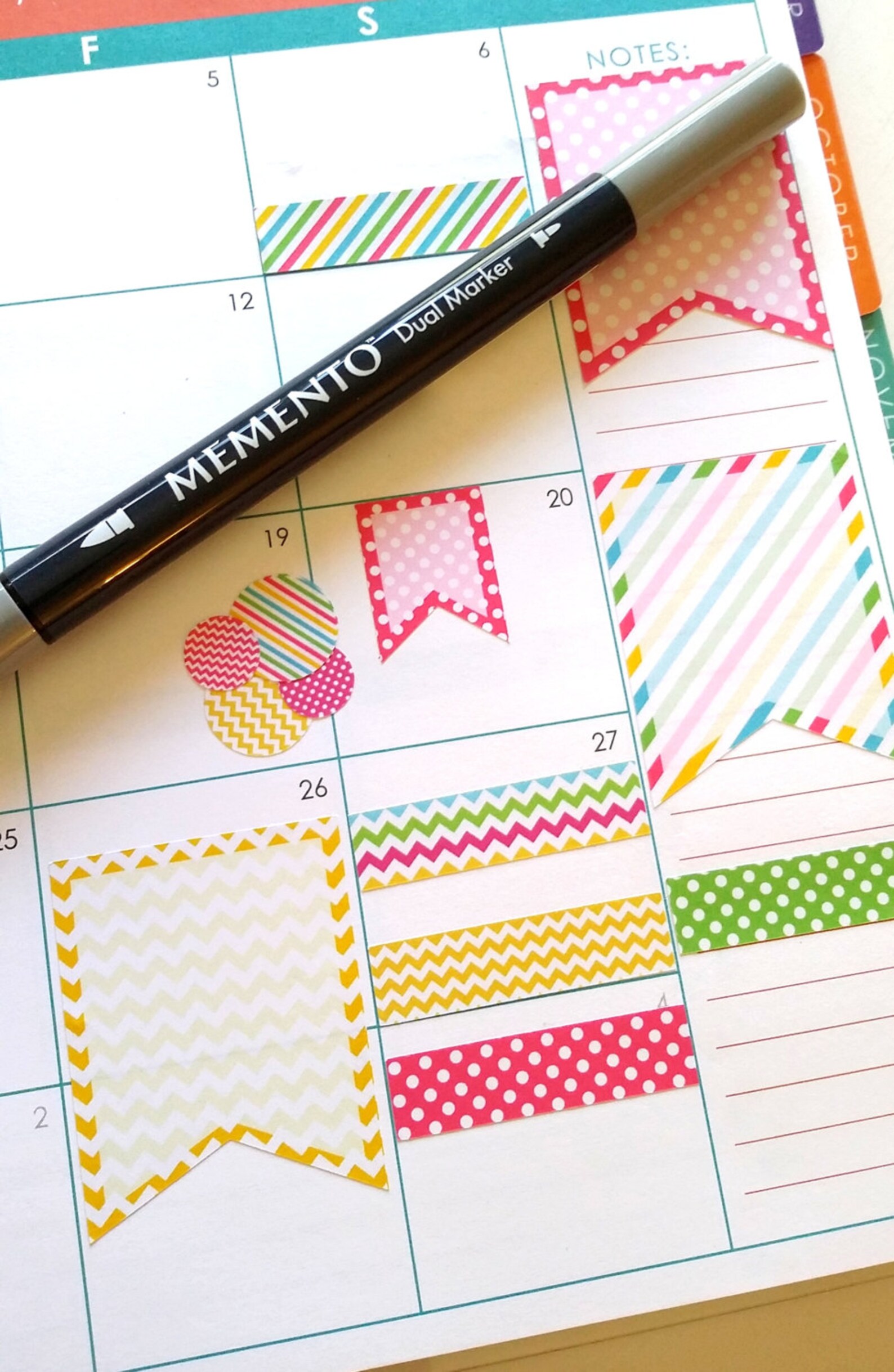 Full Box Flags Half Box Flags Monthly/daily Box and Note - Etsy