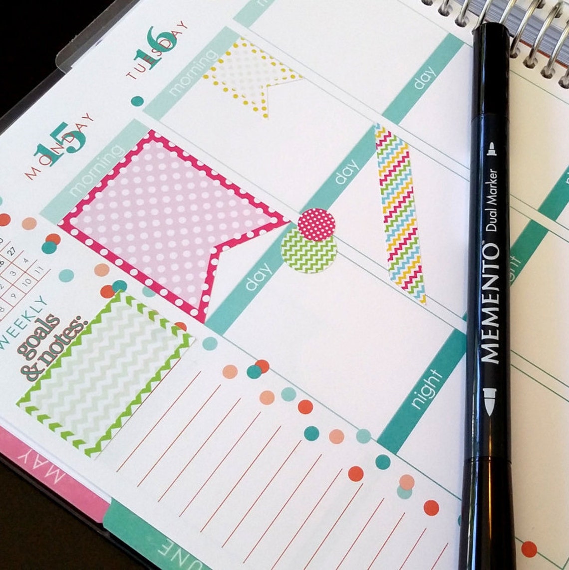 64 Planner Stickers, Headers, Full Box, Flags, Calendar Stickers, Fits ...