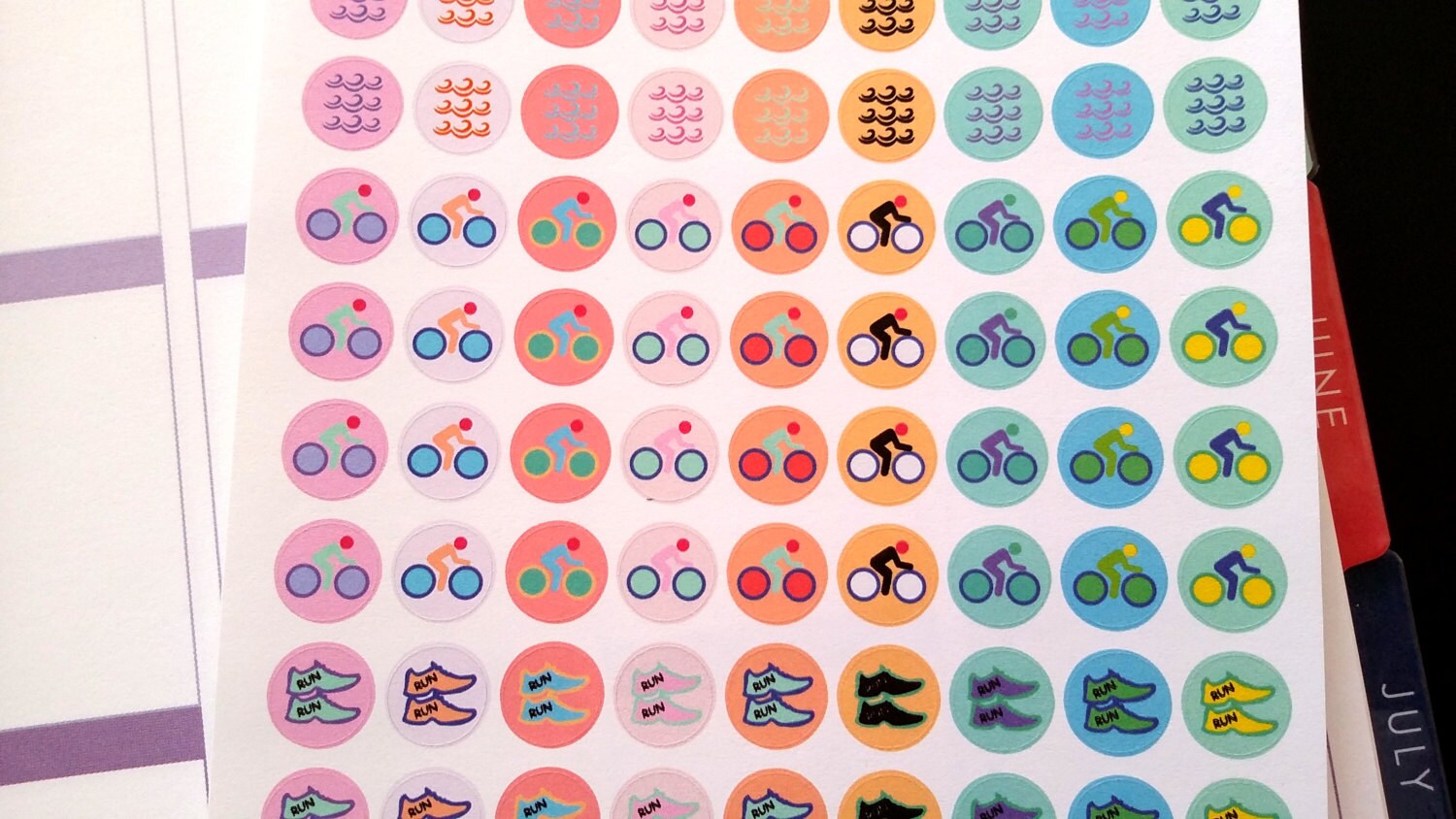 Triathlon Sticker Run Bike Swim Dot Stickers Fits All - Etsy