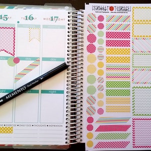 64 Planner Stickers, Headers, Full Box, Flags, Calendar Stickers, Fits ...