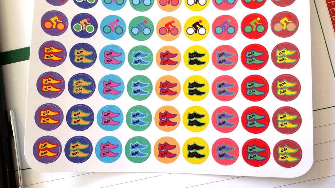 Triathlon Sticker Run Bike Swim Dot Stickers Fits All - Etsy