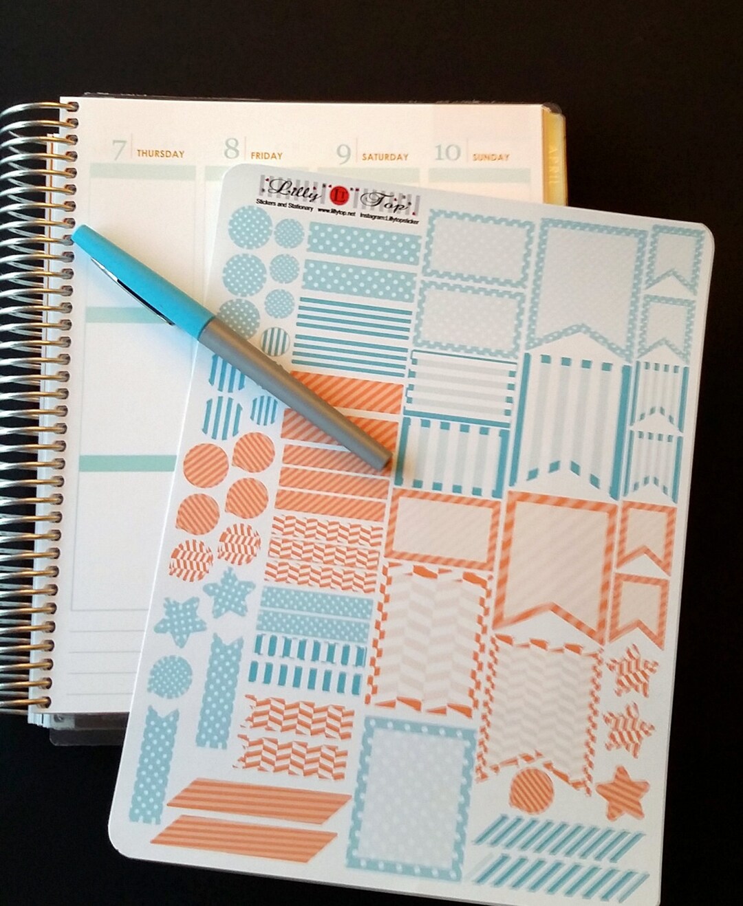 64 Planner Stickers, Headers, Full Box, Flags, Planner Stickers, Fits ...