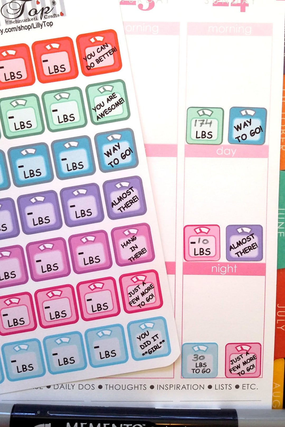 Scale Stickers,lbs, Weighing, Fits All Common Planners, Kiss Cut ...