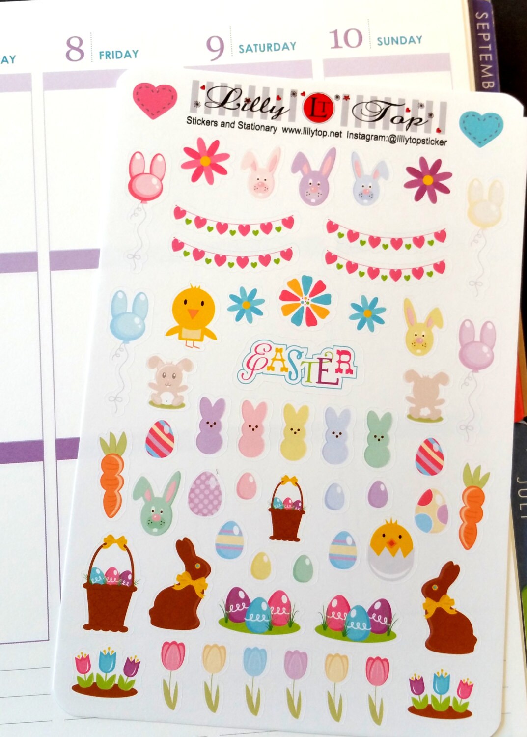 Easter Set, Pastel Colors, Stickers, Fits All Common Planners, Kiss Cut ...