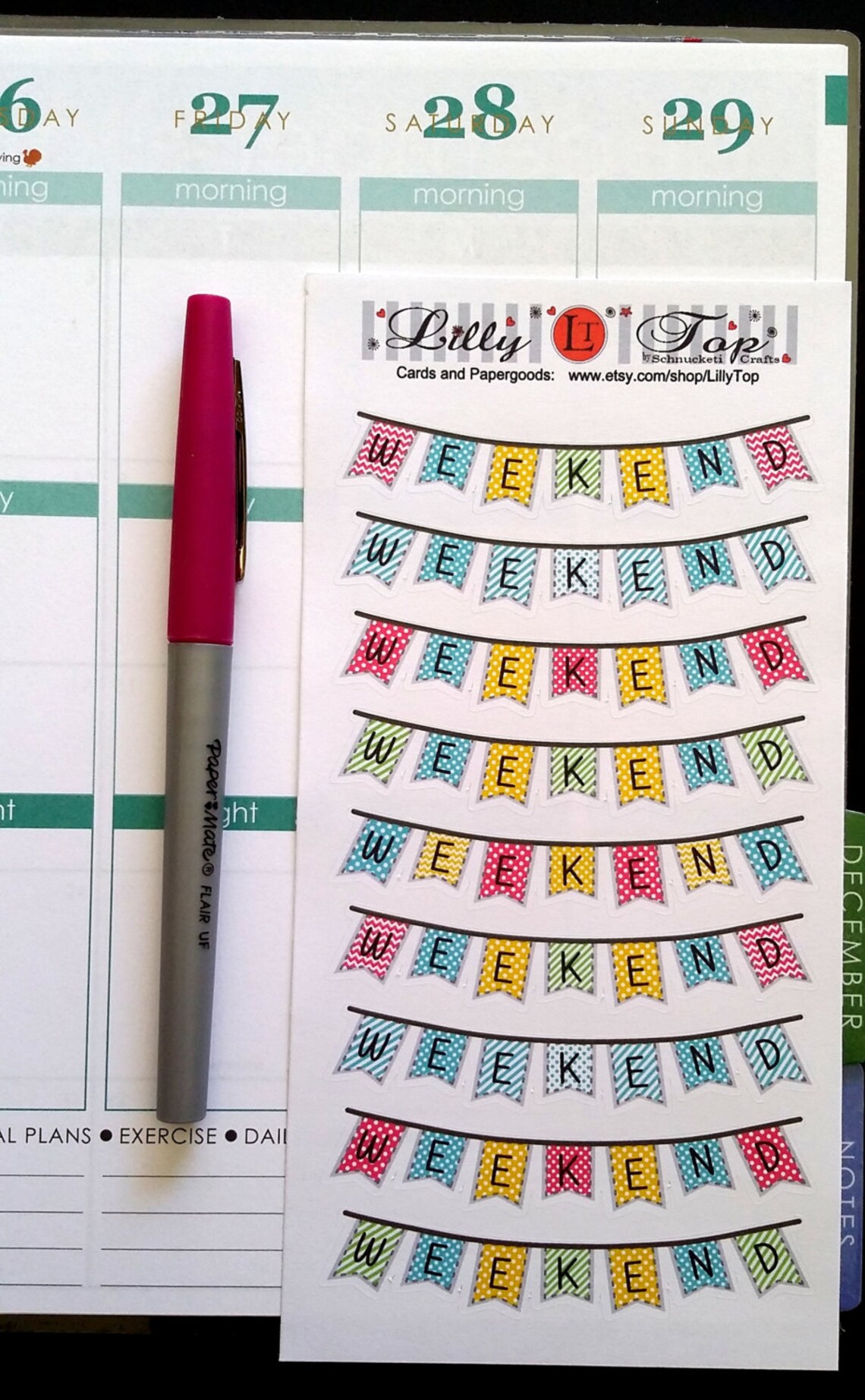 Weekend Banner Stickers, Dots, Chevron, Stripes, Fits All Common ...
