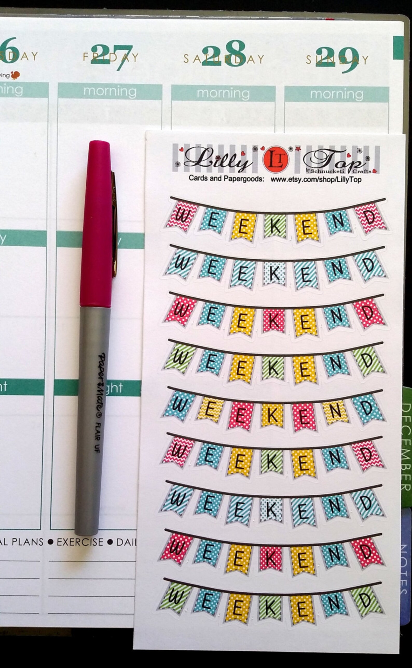 Weekend Banner Stickers Dots Chevron Stripes Fits All | Etsy
