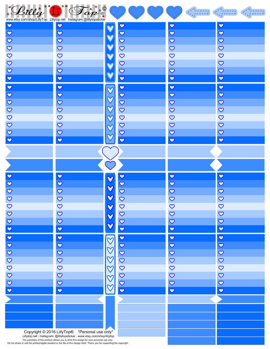 DIY, INTRODUCTION PRICE, Printable Stickers, Blue Check Marks, Full Box ...