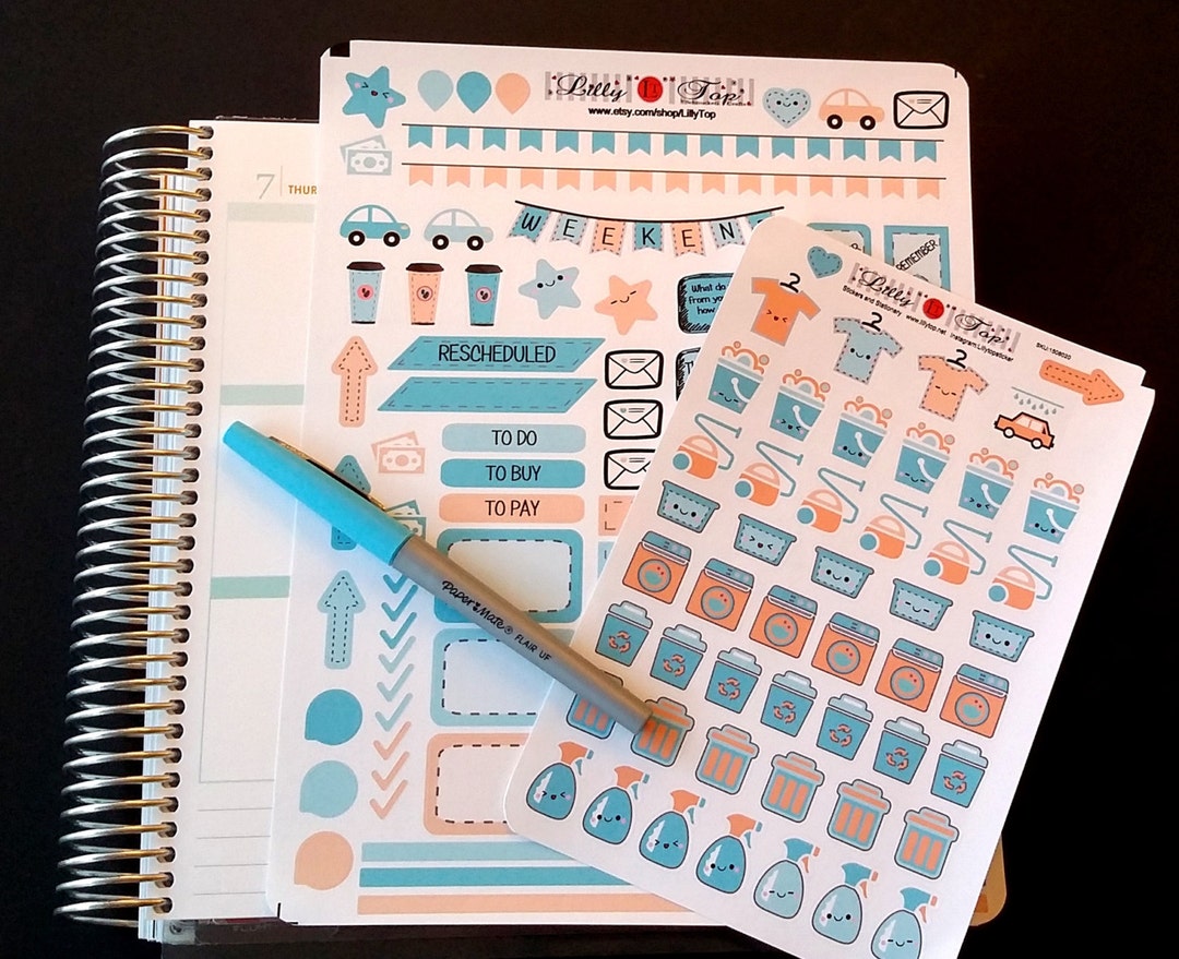 Cleaning Stickers,organizing Stickers, Set, Fits All Common Planners ...