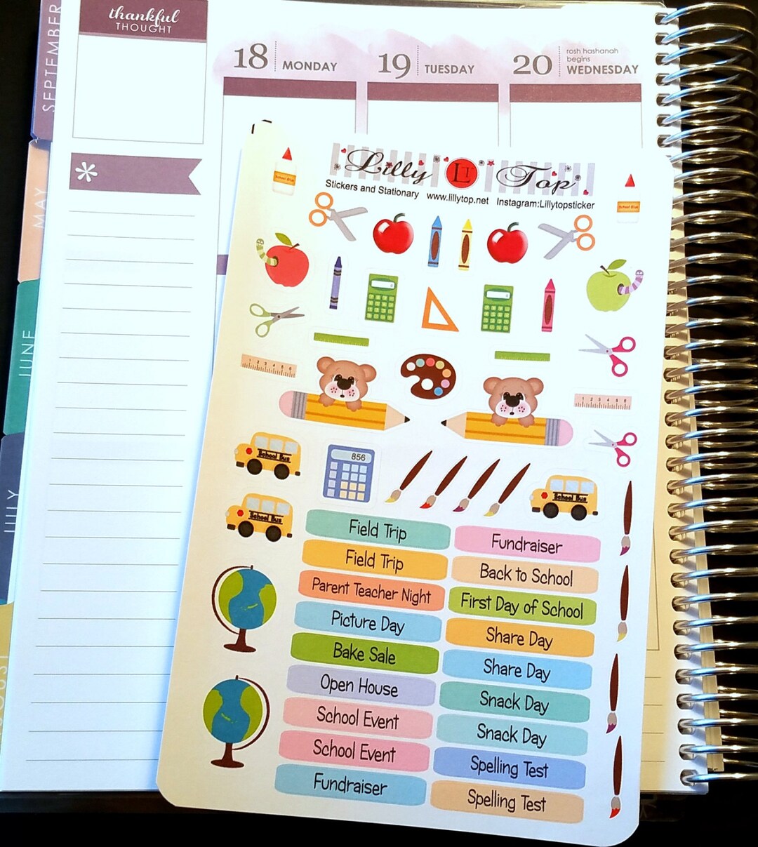 Back to School, School Bus, Fits All Common Planners, Kiss Cut ...