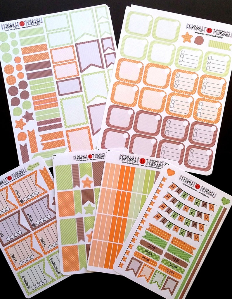Bundle Fall Colors Organizing Stickers Fits All Common | Etsy
