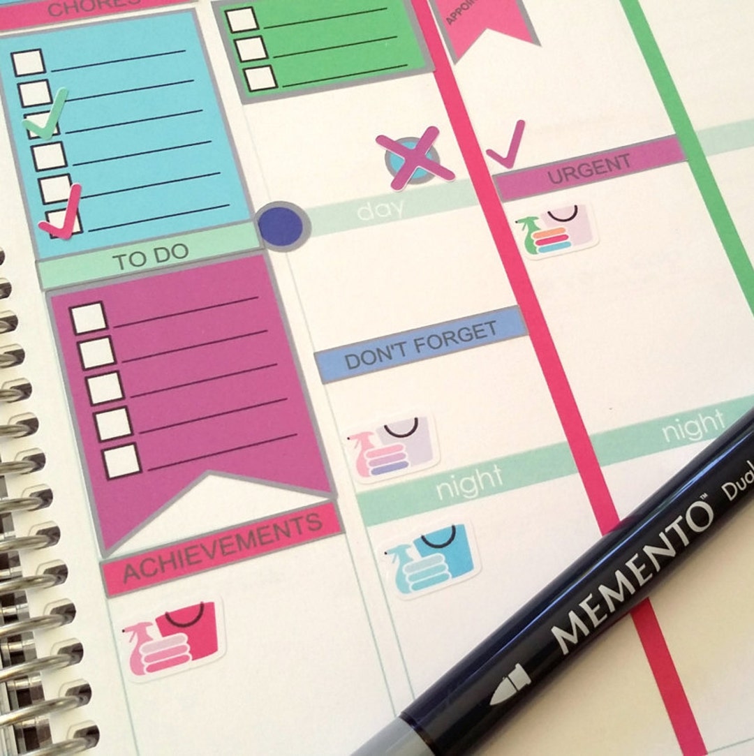 Planner Stickers,organizing and Cleaning,calendar Stickers, Fits All ...