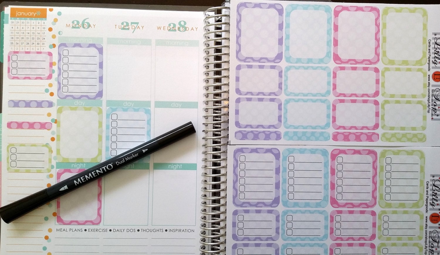 Full Box Headers Check Marks Fits All Common Planners Kiss - Etsy