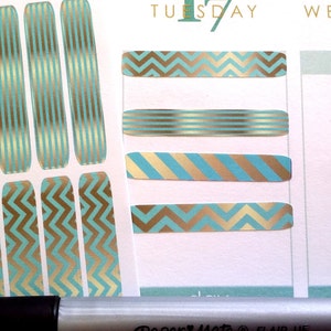 Organizing Stickers, Headers, Gold, Chevron, Note Section, Planner ...