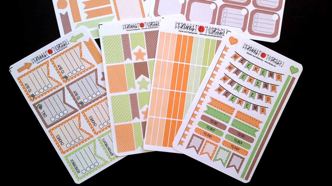 Bundle Fall Colors Organizing Stickers Fits All Common - Etsy