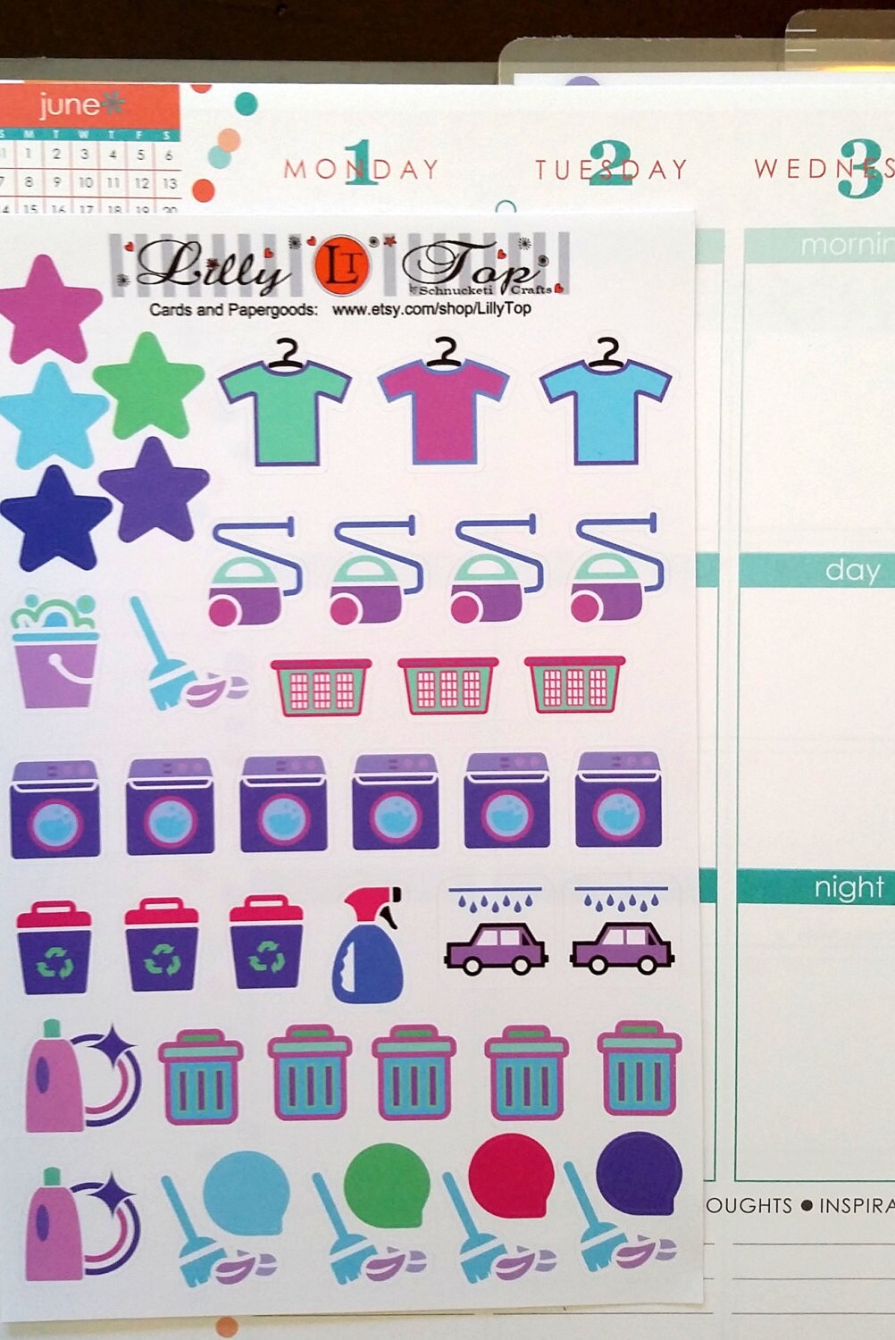 Cleaning Organizing Stickers Bundle Fits Erin Condren Kiss | Etsy