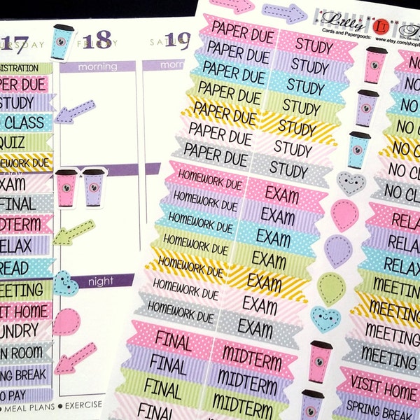 College Planner Stickers - Etsy