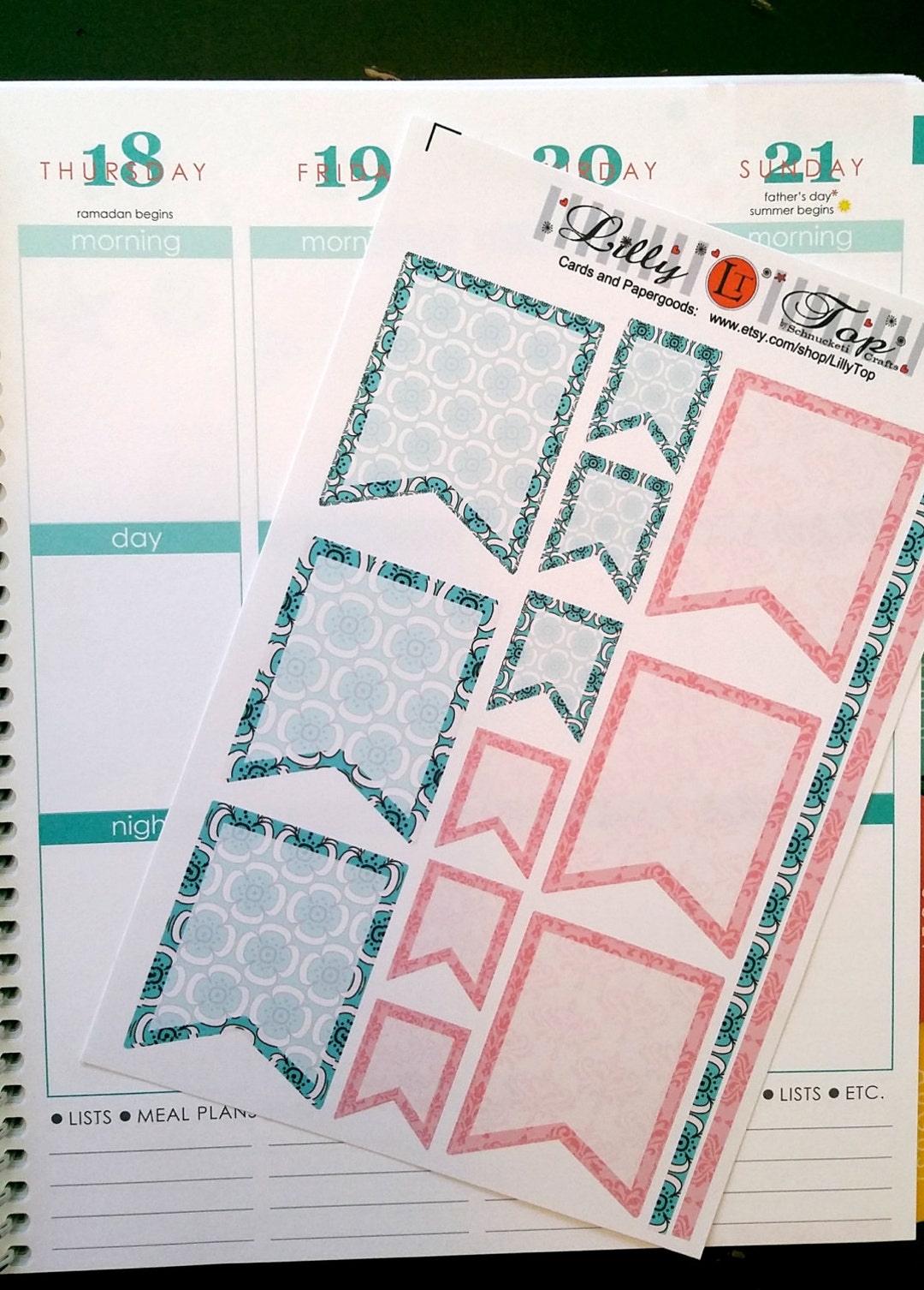 Planner Stickers Full Flags Quarter Flags Dividers - Etsy
