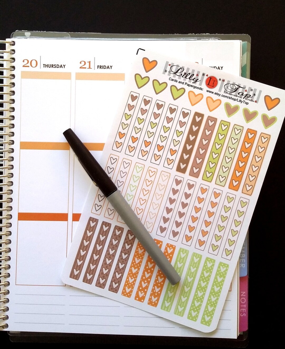 Heart Check Marks, Fall Colors, Full Box, Fits All Common Planners ...