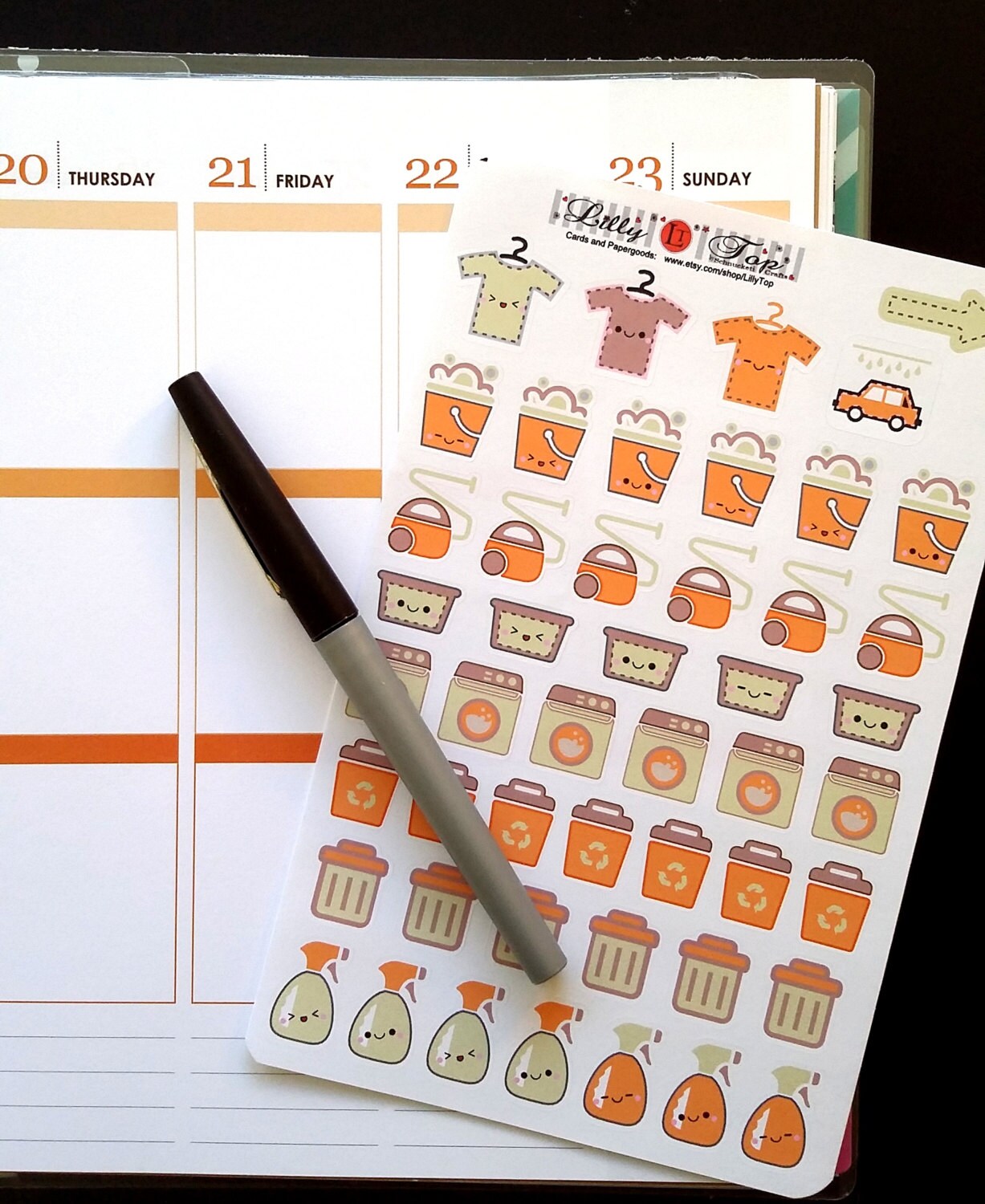 Cleaning StickersOrganizing Stickers Set OctoberKawaii | Etsy