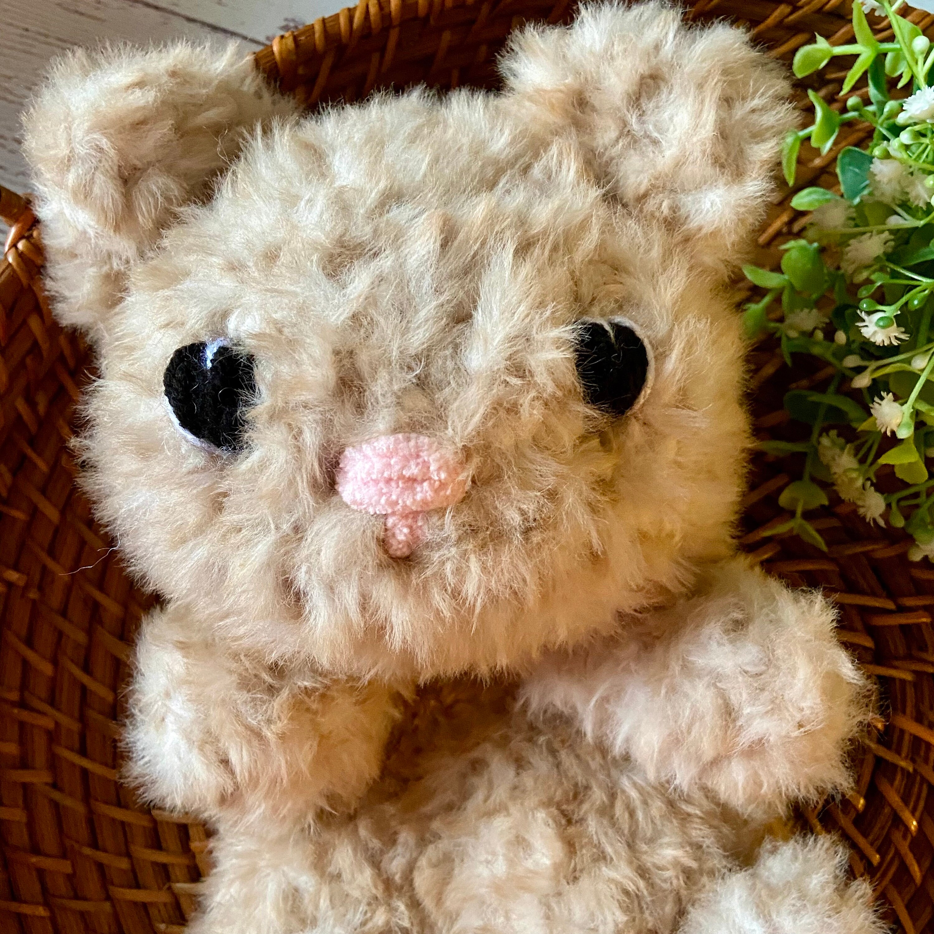 Kitten Lovey Snuggler, Handmade Crochet Stuffie, Tan Kitten Toy ...