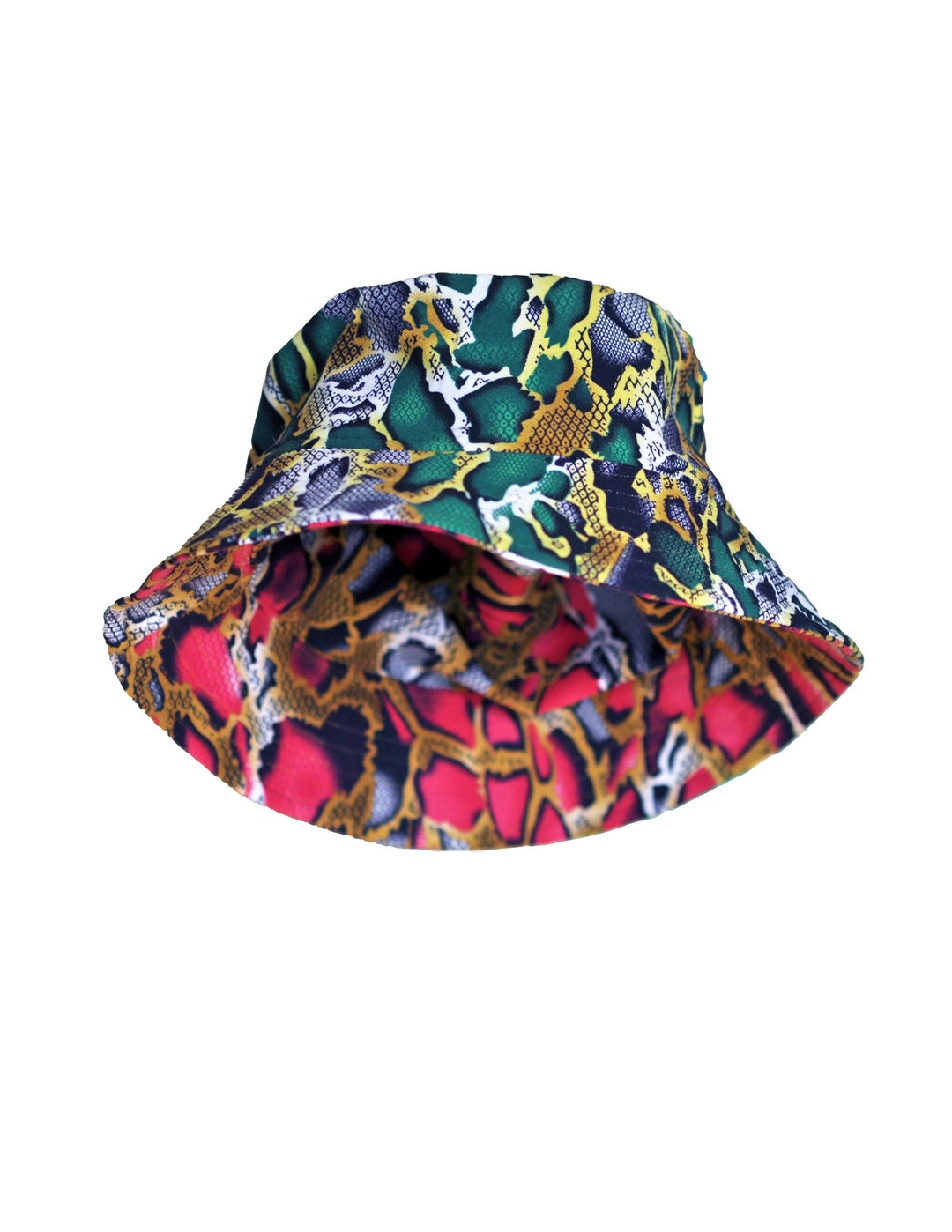 Snakeskin Reversible Bucket Hat - Etsy