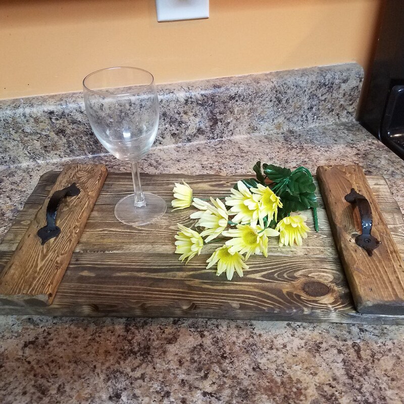 Rustic Wood Tray - Etsy