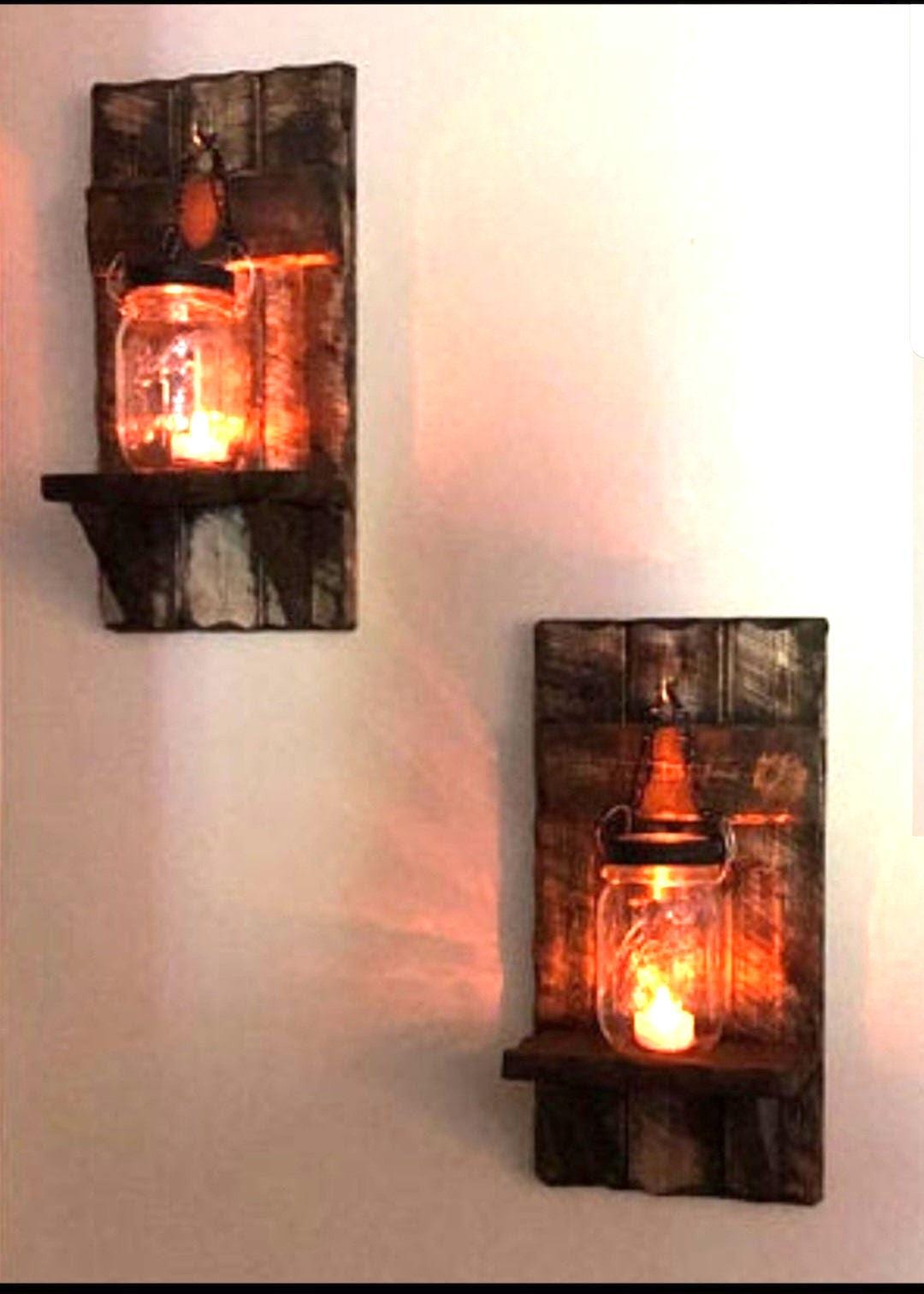 Rustic Candle Holder ,rustic Home Decor, Mason Jar Candle Holders ...