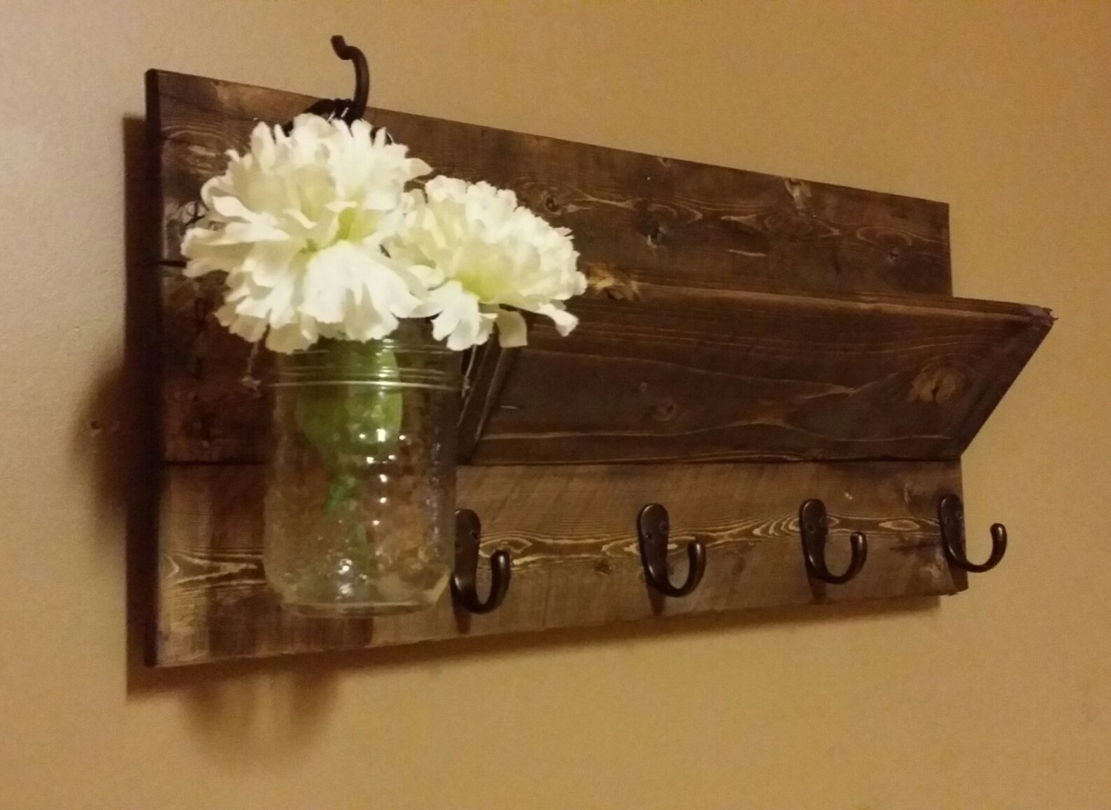 Rustic Mail Holder,home Decor, Wooden Mail Holder, Mail Organizer, Key ...