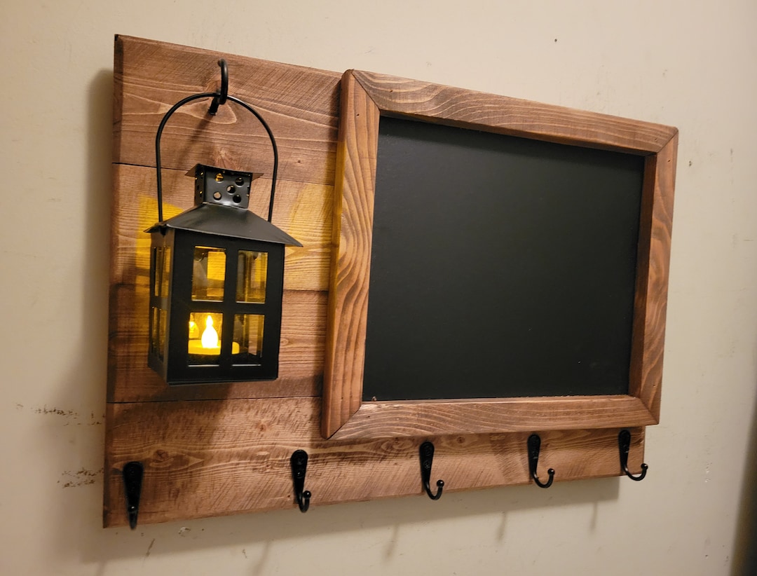 Chalkboard Key Holder, Rustic Key Holder, Chalkboard , Rustic Wood ...