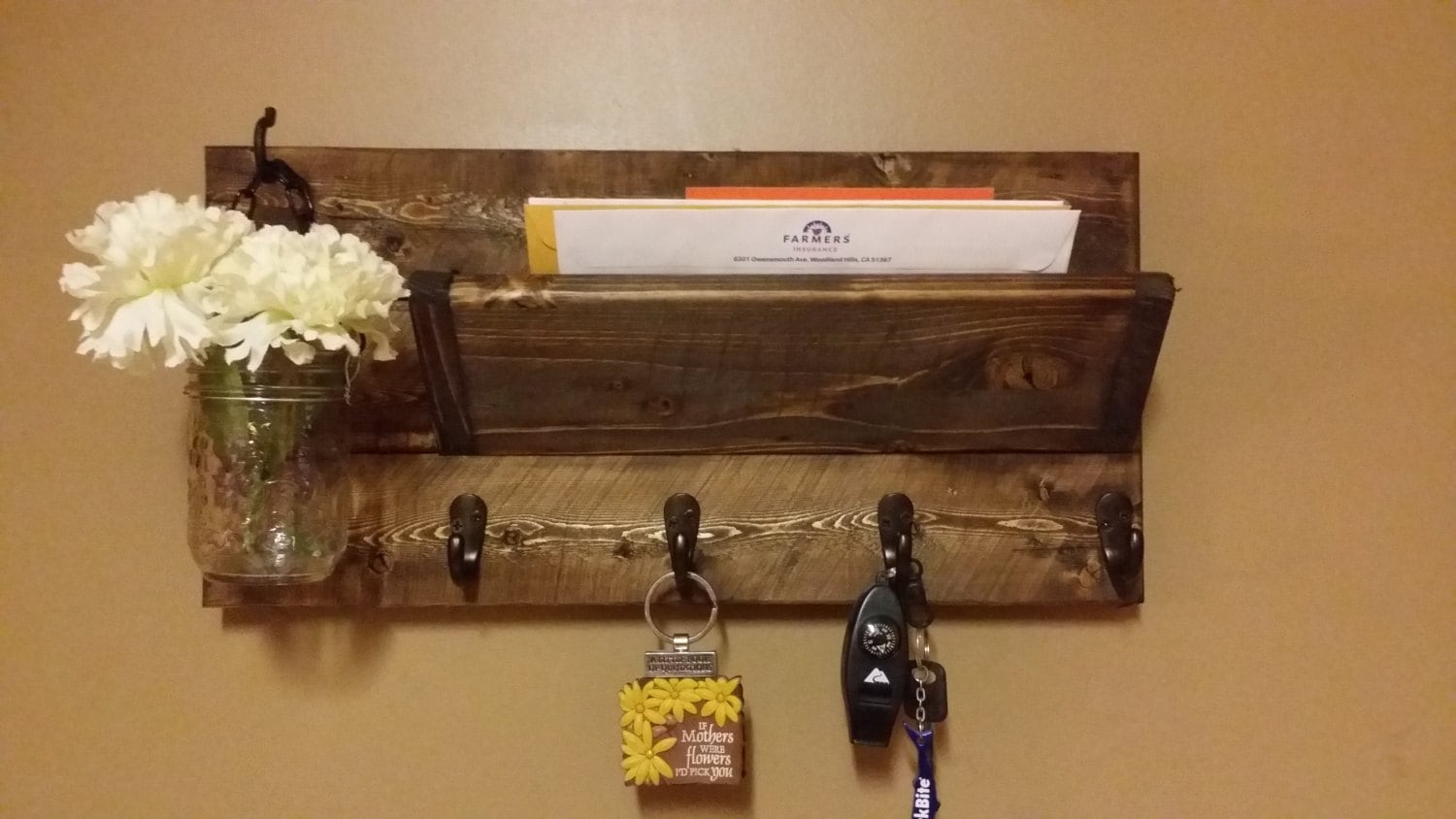Rustic Mail Holderhome Decor Wooden Mail Holder Mail - Etsy