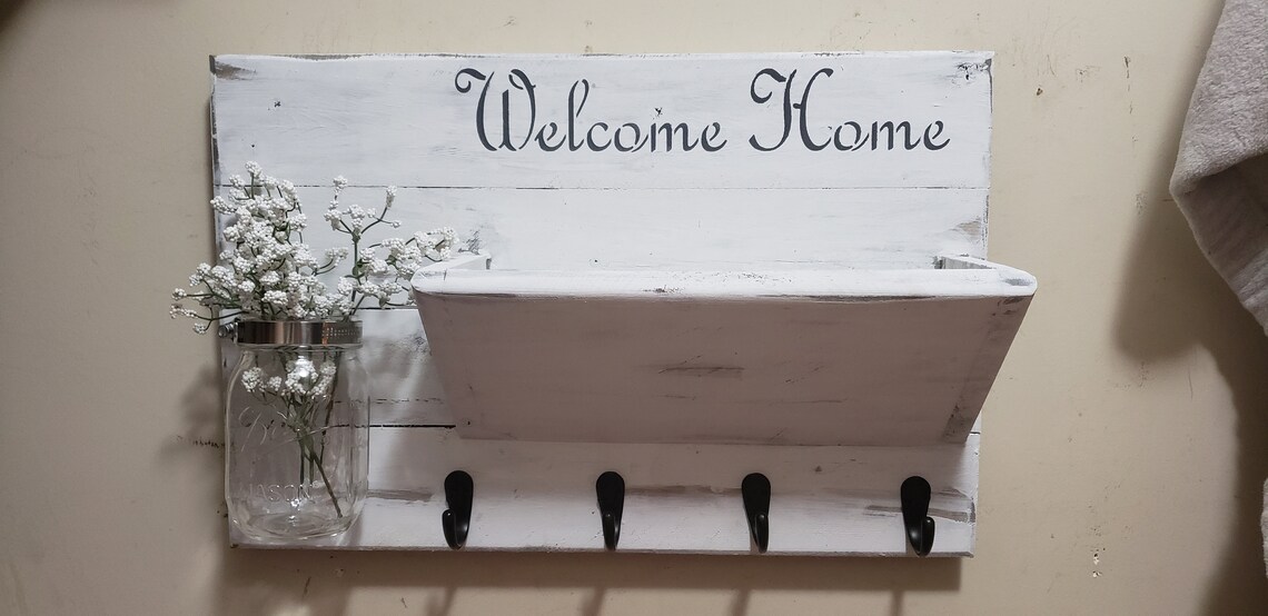 Key holder Rustic Home Decor Wall Decor Mail Holder | Etsy