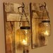 Rustic Candle Holder, Set of 2, Rustic Candles, Home Decor, Mason Jar ...