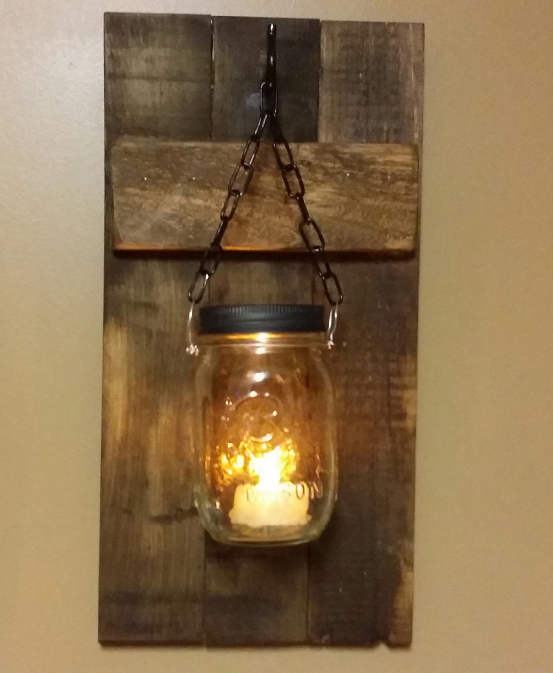 Rustic Candle Holder Set Rustic Home Decor Mason Jar - Etsy