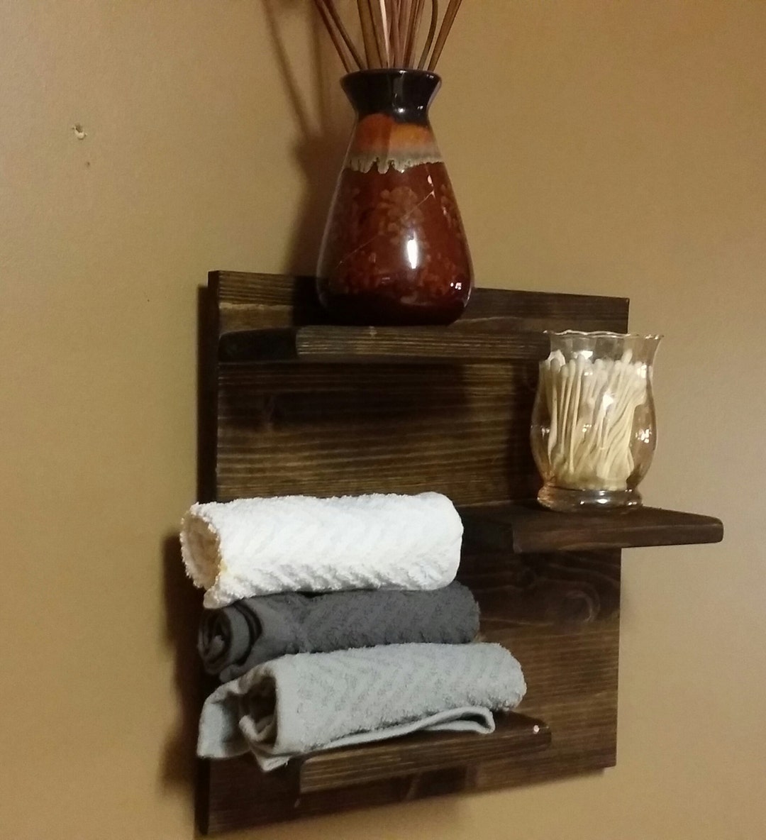 Small Shelf, Rustic Home Decor, Small Wood Shelf, Bathroom Shelf, Wall ...