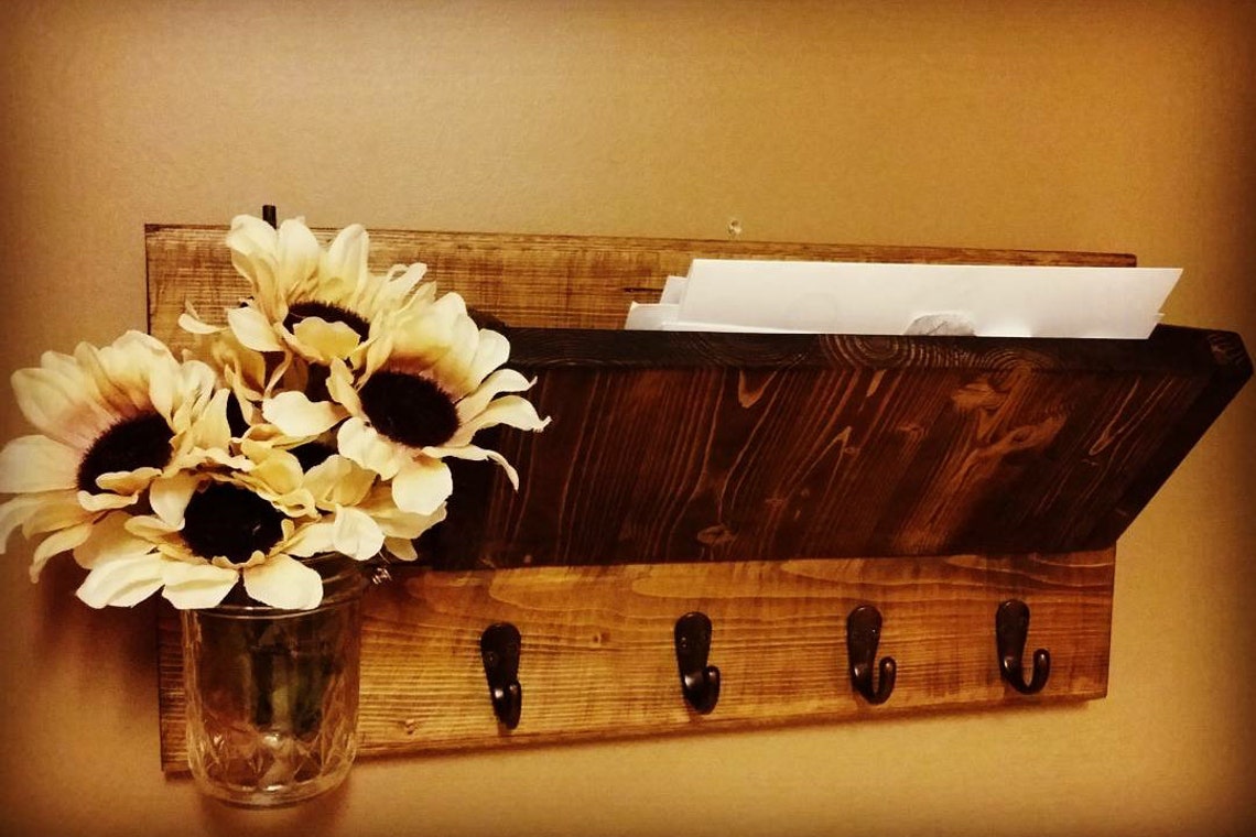 Rustic Home Decor Mail Organizer Home Decor Key Rack Mail - Etsy