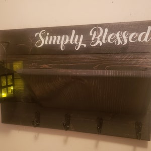 Simply Blessed ,wall Decor, Key Rack, Mail Holder, Key Holder, Home ...