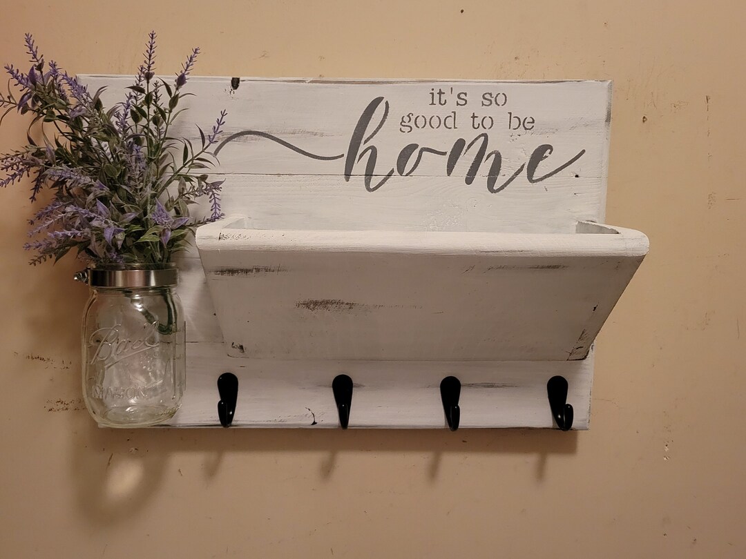 Key Holder, Mail Holder, Home Decor, Rustic Decor, Housewarming, Rustic ...