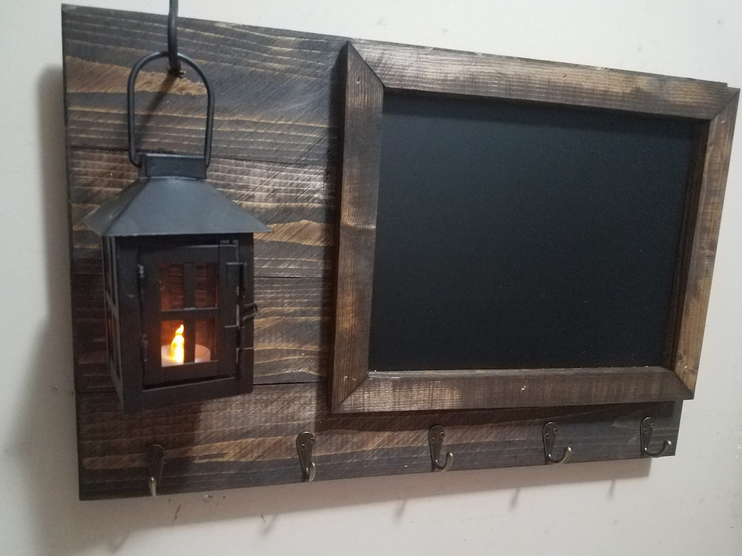 Chalkboard Key Holder, Rustic Key Holder, Chalkboard Decor , Rustic ...