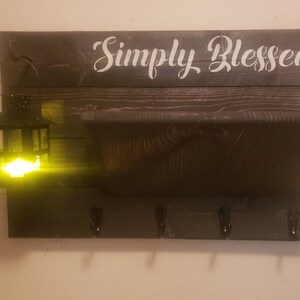 Simply Blessed ,wall Decor, Key Rack, Mail Holder, Key Holder, Home ...
