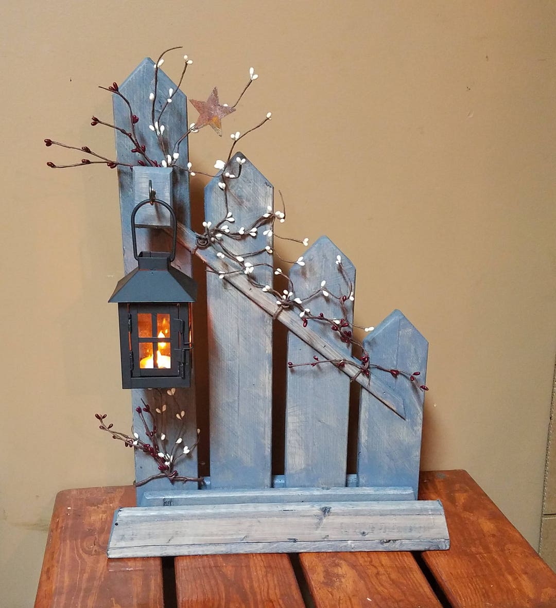 Rustic Home Decor, Primitive, Lantern Candle Holder Decor, Rustic ...