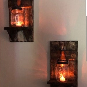 Rustic Candle Holder ,rustic Home Decor, Mason Jar Candle Holders ...