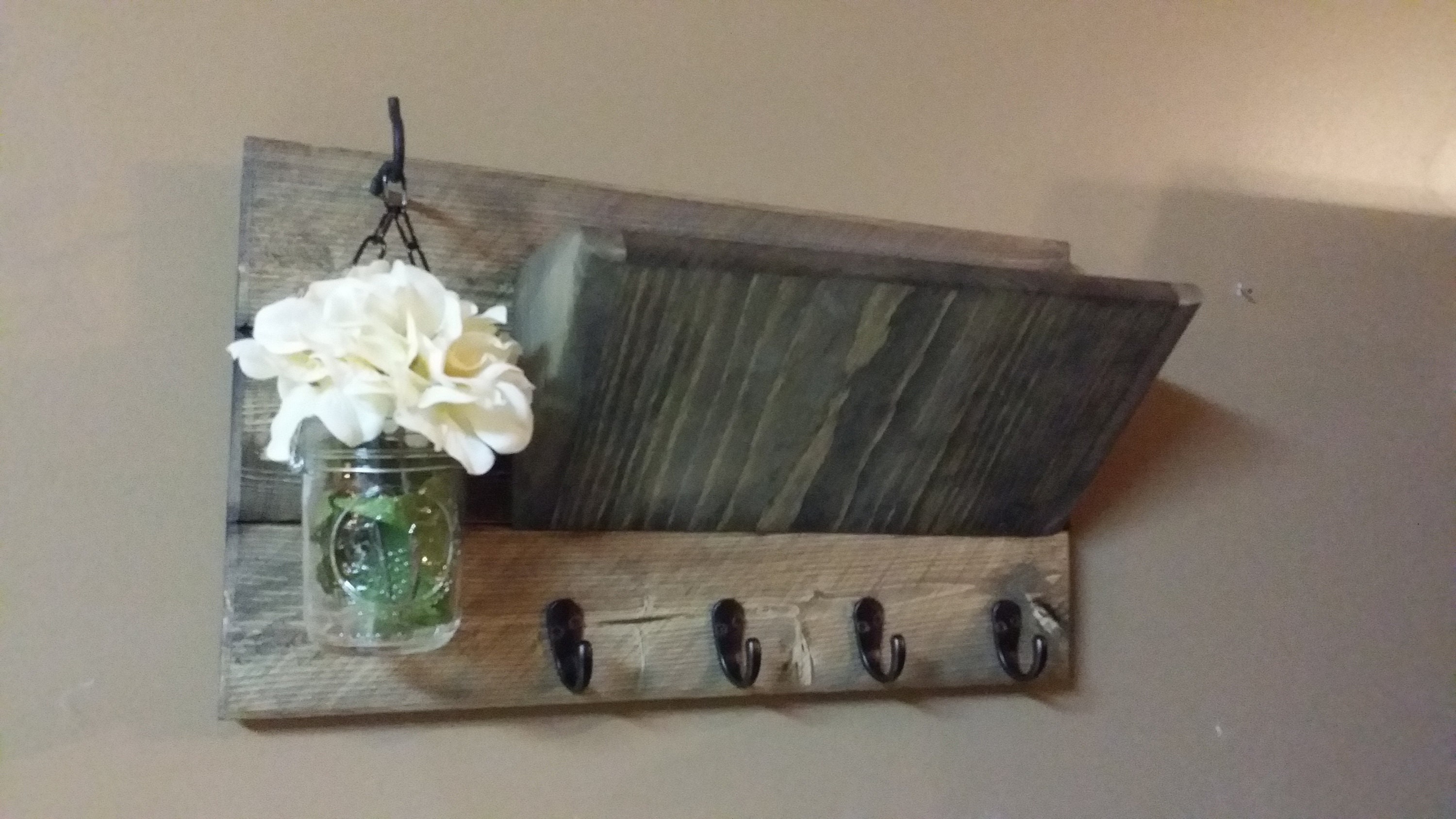 Rustic Mail Holder, Home Decor, Wood Mail Holder, Mail Organizer, Key ...