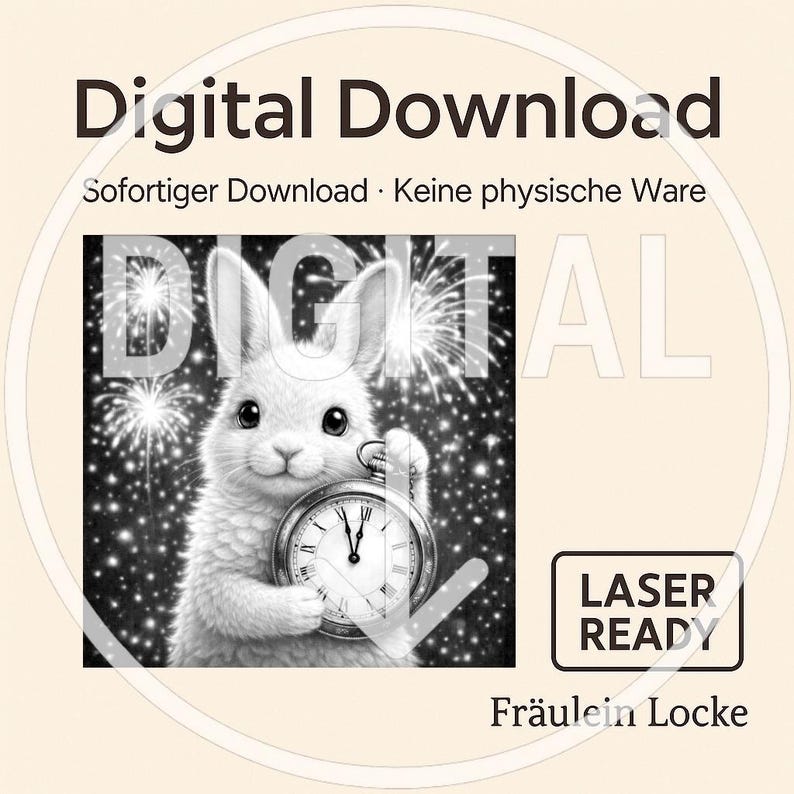 Laser File Rabbit New Year's Eve/party – Engraving File PNG for Slate ...