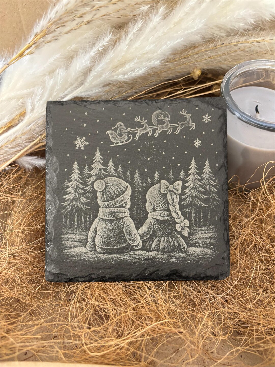Siblings Winter Motif – PNG Laser File | 1028×1028 Px | Engraving Motif ...