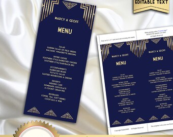 Art deco menu | Etsy
