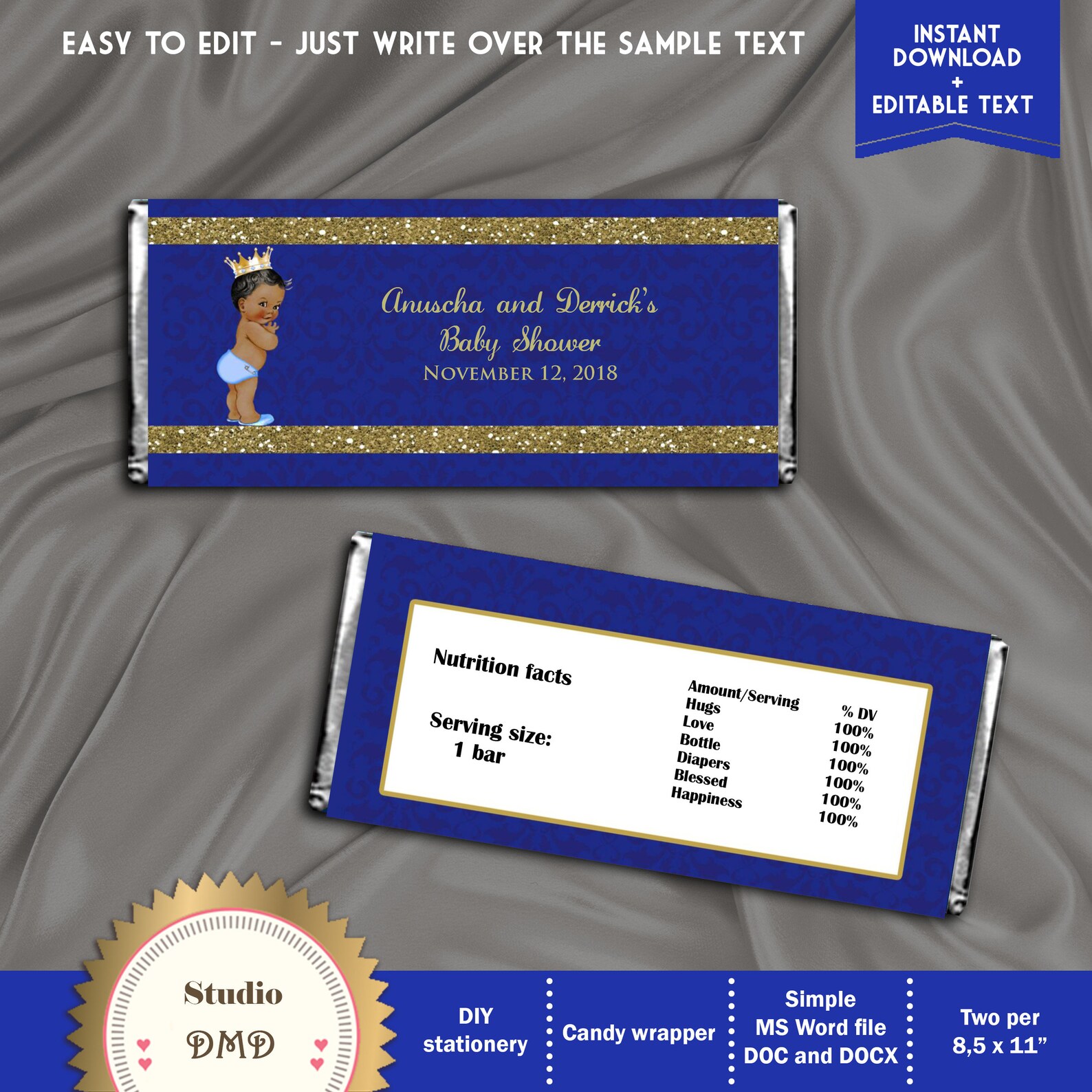 Printable Candy Bar Wrapper Hershey's Chocolate Wrapper - Etsy
