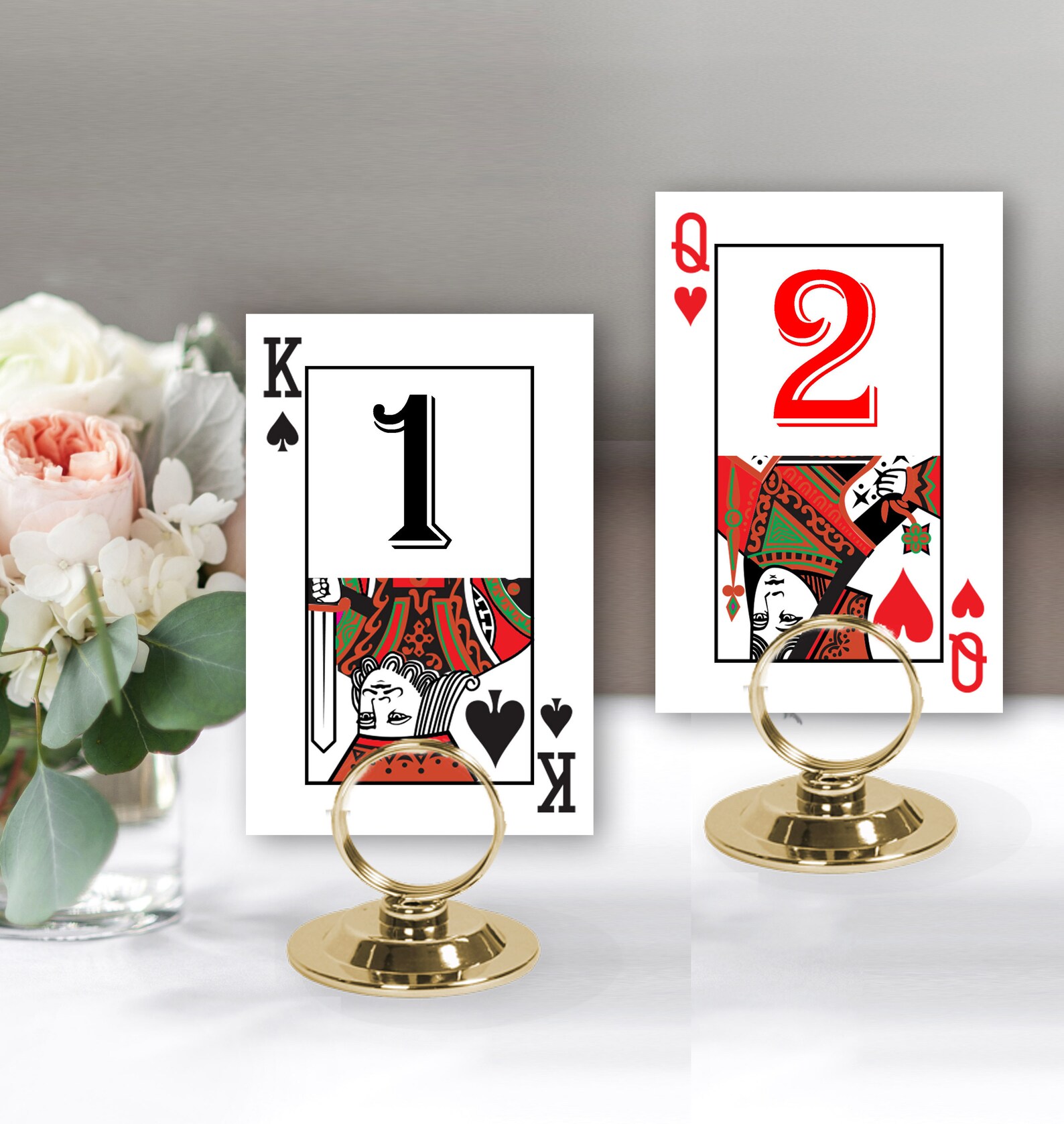 Printable Table Cards, Table Numbers, Casino Birthday Party, Playing ...