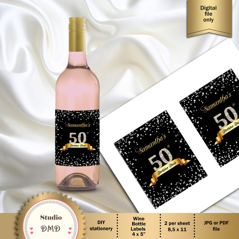 Printable Wine or Champagne Bottle Labels 4 X 5 - Etsy